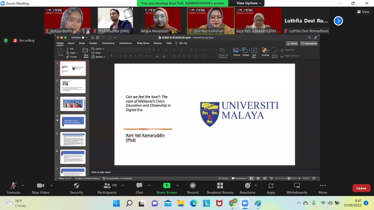 The 2nd ICSSE 2022 “Digitalization in Civic Education“ – S2 Pendidikan Pancasila dan Kewarganegaraan